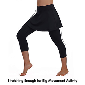 ANIVIVO Skirted Legging for Women, Yoga Legging with Skirts &Women Tennis Leggings Clothes(Black,M)