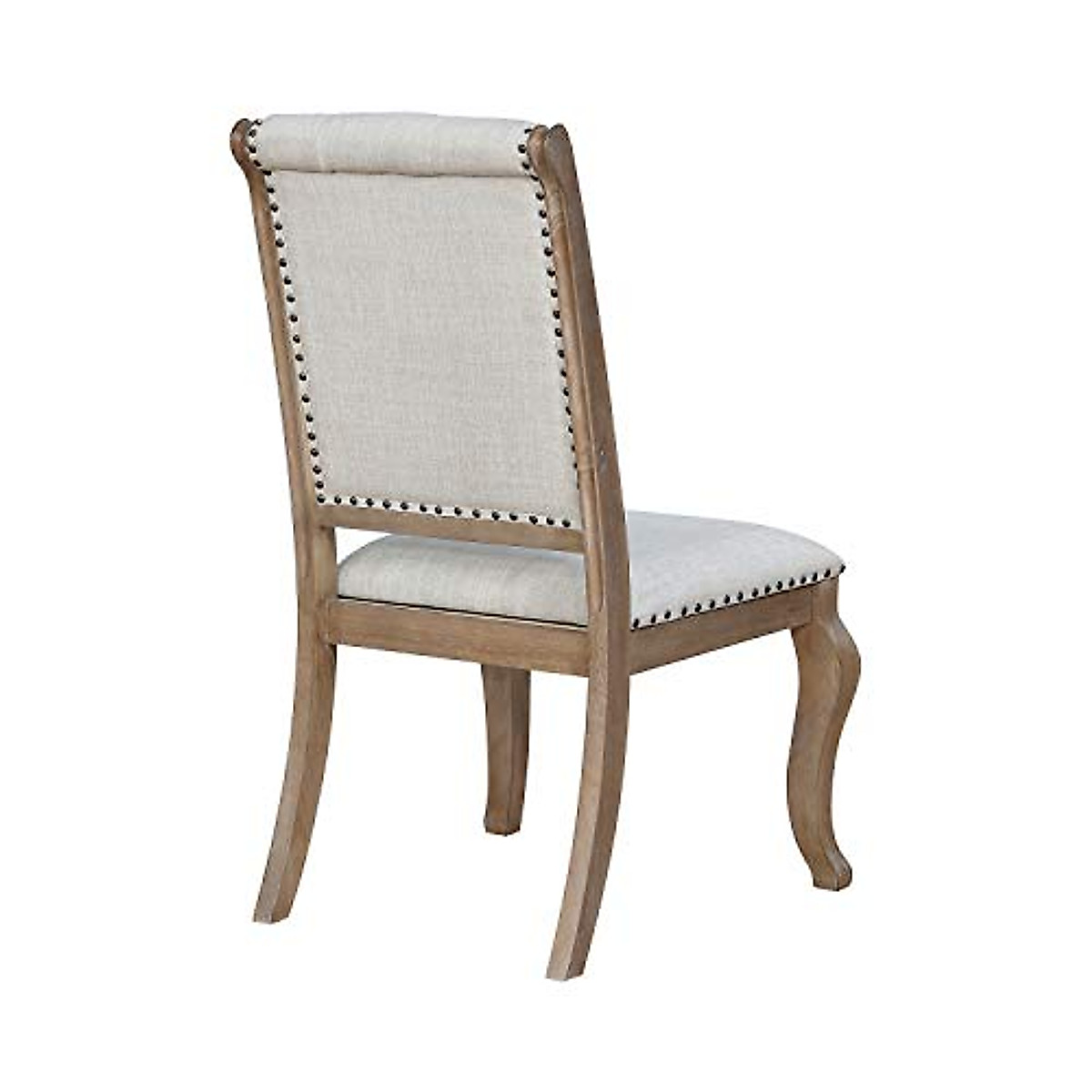 Glen Cove Dining Chairs with Button Tufting and Nailhead Trim Cream and Barley Brown (Set of 2) 110292