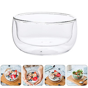 1pc Glass Bowl Glass Serving Bowl Coffee Glasses Insulated Coffee Cup Glass Soup Bowls Prepping Bowls Glass Appetizer Serving Tray Cereal Bowls Rice Bowl Food Round Dinner Party