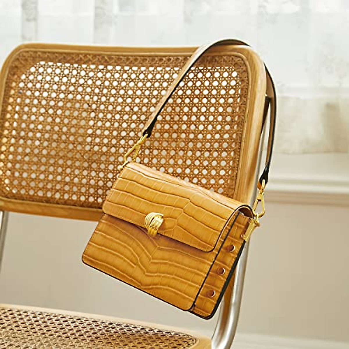 FOXLOVER Small Crossbody Bags for Women Genuine Leather Shoulder Bag Purse with 2 Shoulder Straps Handbag Fashion Caual Handle Bag