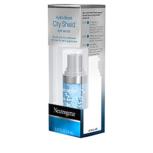 Neutrogena Hydro Boost City Shield Hydrating Eye Serum with Hyaluronic Acid, Antioxidants, and Multivitamin Capsules for Pollution Stressed Skin, Oil-Free and Non-Comedogenic,.47 fl. oz