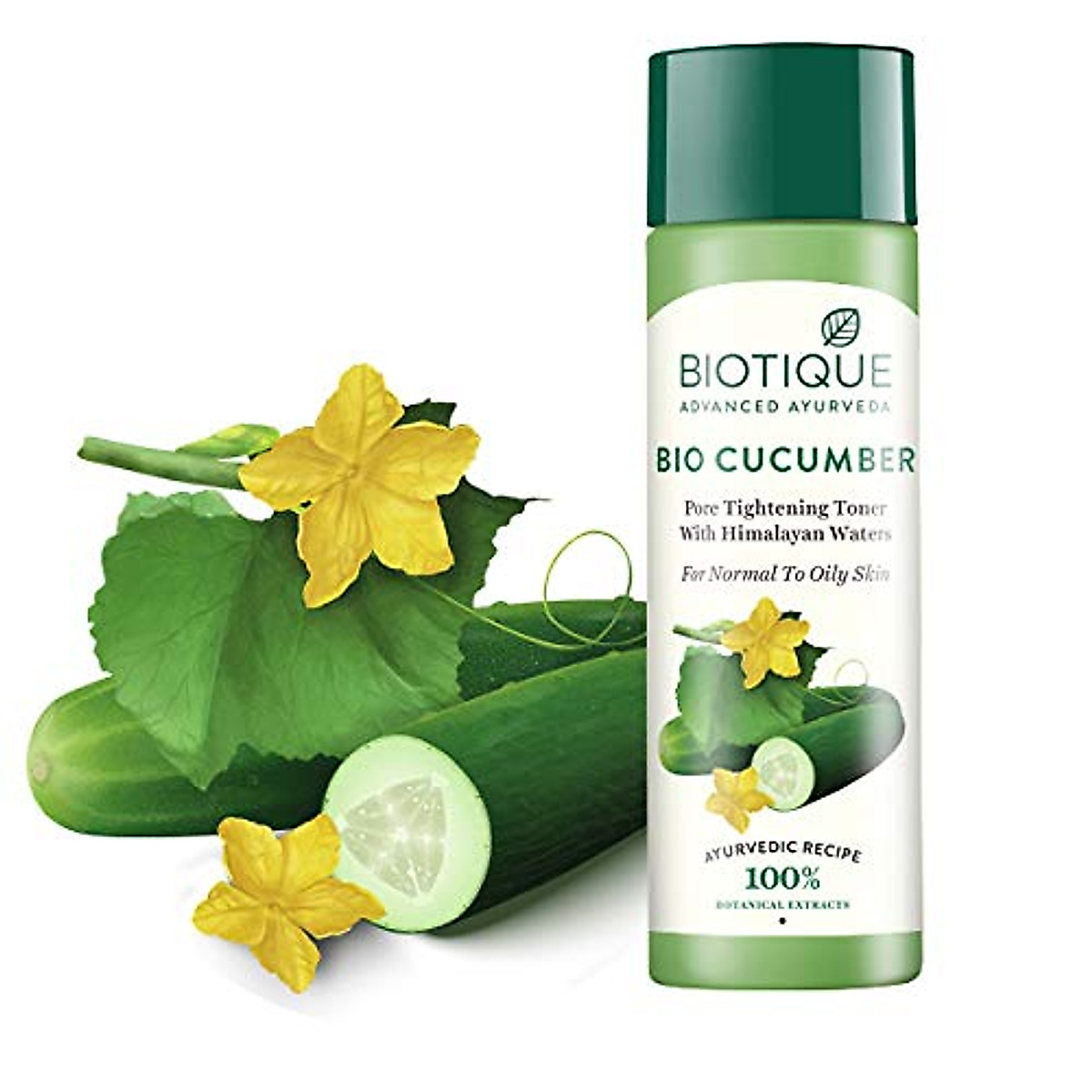 Biotique Bio Cucumber Pore Tightening Toner with Himalayan Waters for Normal to Oily Skin -120 ML/ 4.06Fl.Oz. I Help from Harmful Effects of Sun I Berberis aristata, Cucumis sativus
