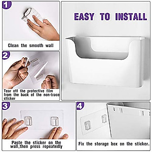 Hedume Set of 4 Wall Mounted Floating Shelf, Non-Drilling Adhesive Bathroom Organizer Ledge Shelf for Home Decor, Kitchen, Bedroom, Bathroom