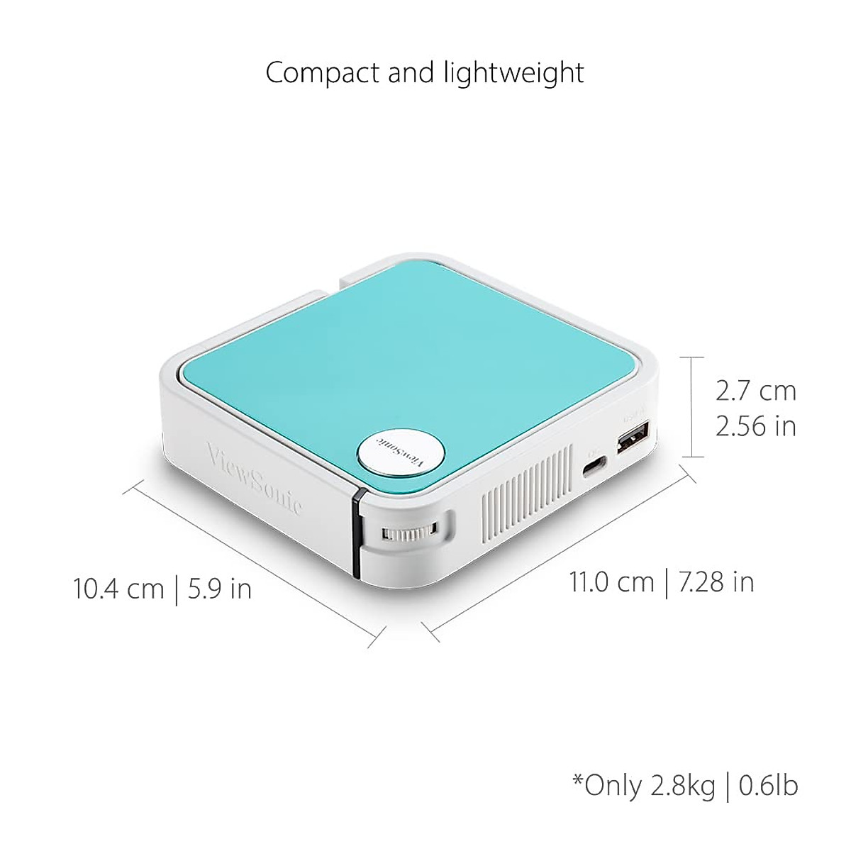 ViewSonic M1 Mini+ Ultra Portable LED Projector with Auto Keystone, Bluetooth JBL Speaker, HDMI, USB C, Stream Netflix with Dongle (M1MINIPLUS)