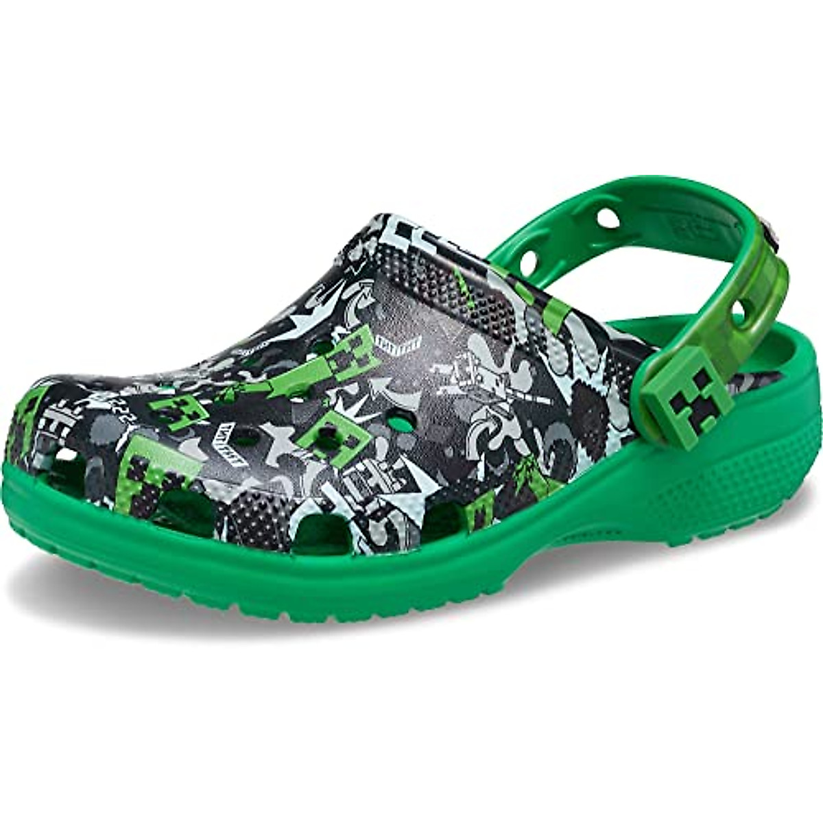 Crocs Classic Minecraft Clogs, Multi Black, 13 US Unisex Little Kid