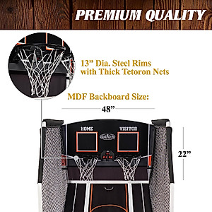 Barrington Billiards Urban Collection Arcade Basketball Game with Electronic Scoring and 7-inch Basketball Set, White
