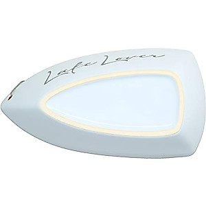 Pavilion Gift Company Lake Lover-Triple Wick 10 oz 100% Soy Wax Scent: Fresh Linen with Silver Detail Accents. Candle, White