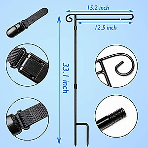 Garden Flag Stand,Metal Garden Flag Holder,Yard Flag Holder For Small Garden Flags 12 x 18,Yard Sign Garden Flag Stake For Outside,Small Garden Flag Pole For Yard With Tiger Clip,Garden Flag Hanger