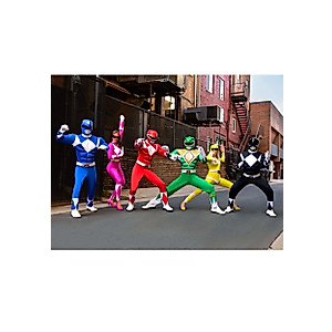 Disguise Sabans Mighty Morphin Power Rangers Pink Ranger Sassy Womens Adult Bodysuit Costume, Pink/White, Large/12-14