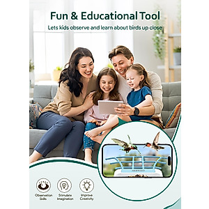 Osoeri Smart Bird Feeder with Camera, 1080P HD AI Identify Wild Bird Watching Camera, Auto Capture Bird Videos Motion Detection, DIY Addons Hummingbird Feeder, Bird Feeder Camera Gift for Bird Lover