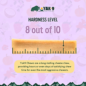 Yak9 Cheese Dog Chews, High Protein Dog Treats, Natural, Rawhide Free, Non GMO, Long Lasting Dog Chews with Vitamins & Minerals, Dog Treats for Medium Breeds Under 75 Lbs, Yak & Cow Milk, 1 Piece