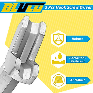 Blulu 3 Pcs Hooks Driver Y shape Cup Hook Installer and Remover Wing Nut Driver Cup Hook Screw Driver For‎ Christmas party hanging Decoration Screw Hooks Wall Ceiling Installing