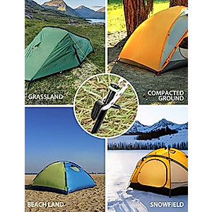 Sahara Sailor Tent Stakes, 8PCS Metal Camping Stakes Heavy Duty Tent Stakes with Hammer and Storage Bag, Unbreakable and Inflexible Tent Pegs for Camping, Hiking, Backpacking, Gardening