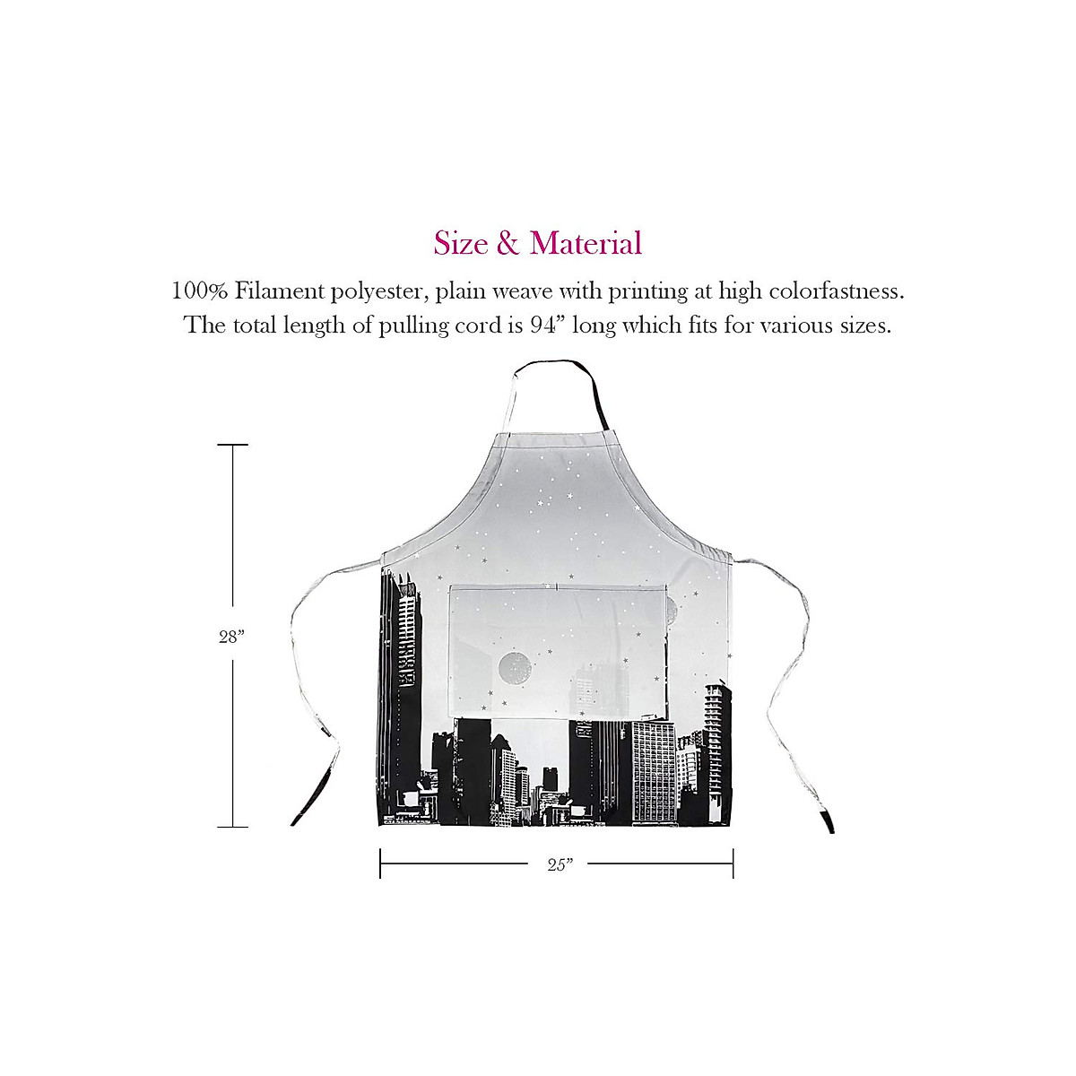 FBTS Basic Pack of 3 Adjustable Aprons for Women and Men, Water Resistant Aprons with 2 Pockets for Kitchen Cooking Baking Housework BBQ Drawing