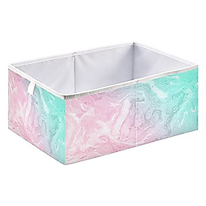 Kigai Cube Storage Bin Water Ripple Pink & Aqua Foldable Storage Basket Toy Storage Box for Home Organizing Shelf Closet Bins, 11 x 11 x 11-Inch