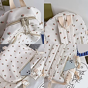 Cute Kawaii Backpack Floral Backpack for School Coquette Aesthetic Backpack Rucksack for Women Girls Coquette School Bag