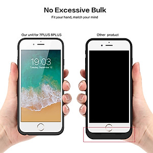 iPhone 6/6s/7/8/SE Battery Case Upgraded [6000mAh] Protective Portable Charging Case Rechargeable Extended Battery Pack for Apple iPhone 6/6s/7/8/SE (4.7') - Black
