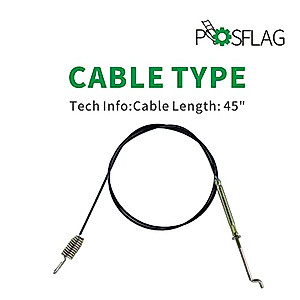POSFLAG 2 Pack 946-0897 Auger Clutch Cable Replaces MTD 946-0897 Auger Clutch Cable, MTD 746-0897 Clutch Cable, 746-0897A 946 0897 746-0897A for Cub Cadet 926TE 826T 728TDE 726TDE Snow Throwers