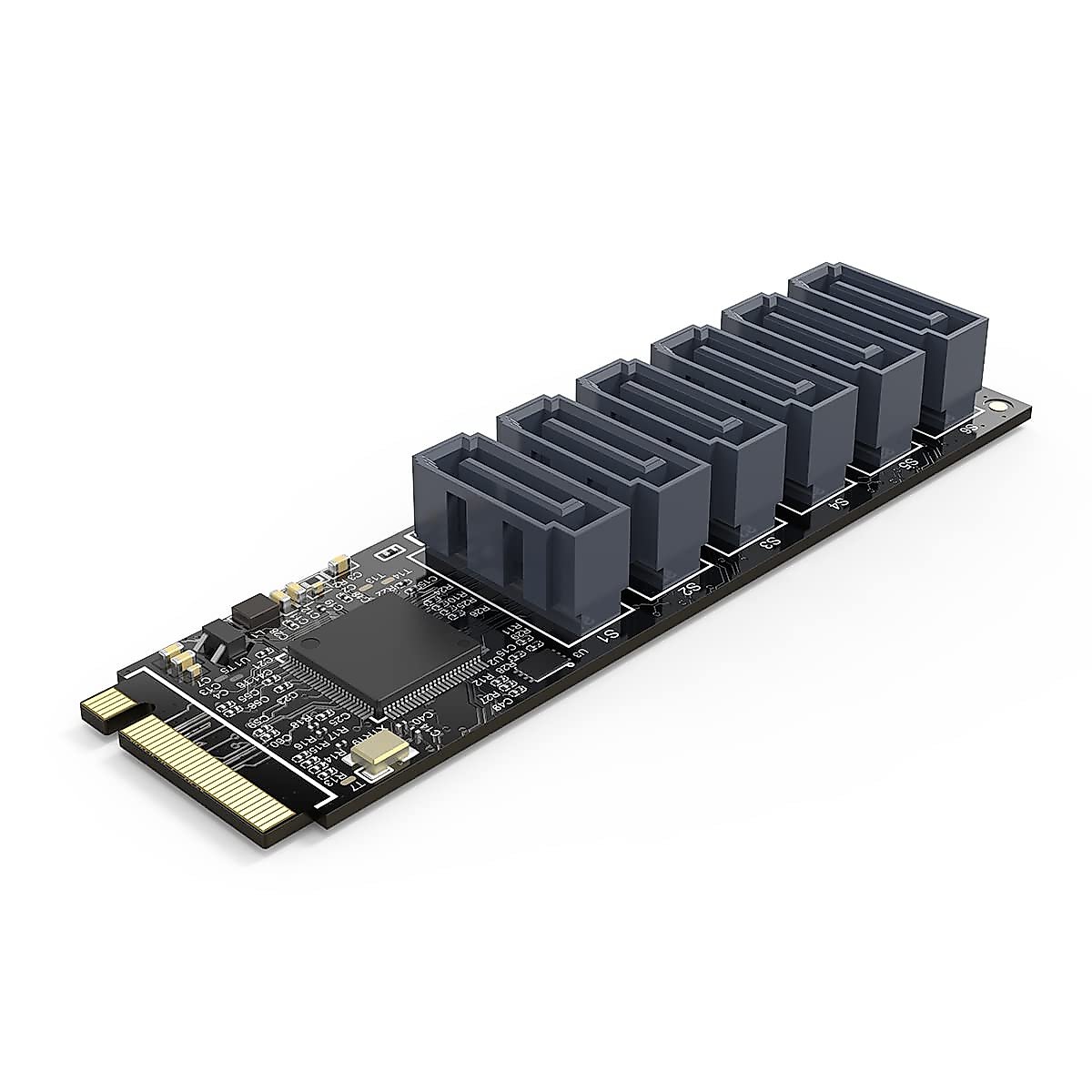 ORICO M.2 PCIe M Key to 6 x SATA 6Gbps Adapter Card for Desktop PC Support RAID-PM2TS6