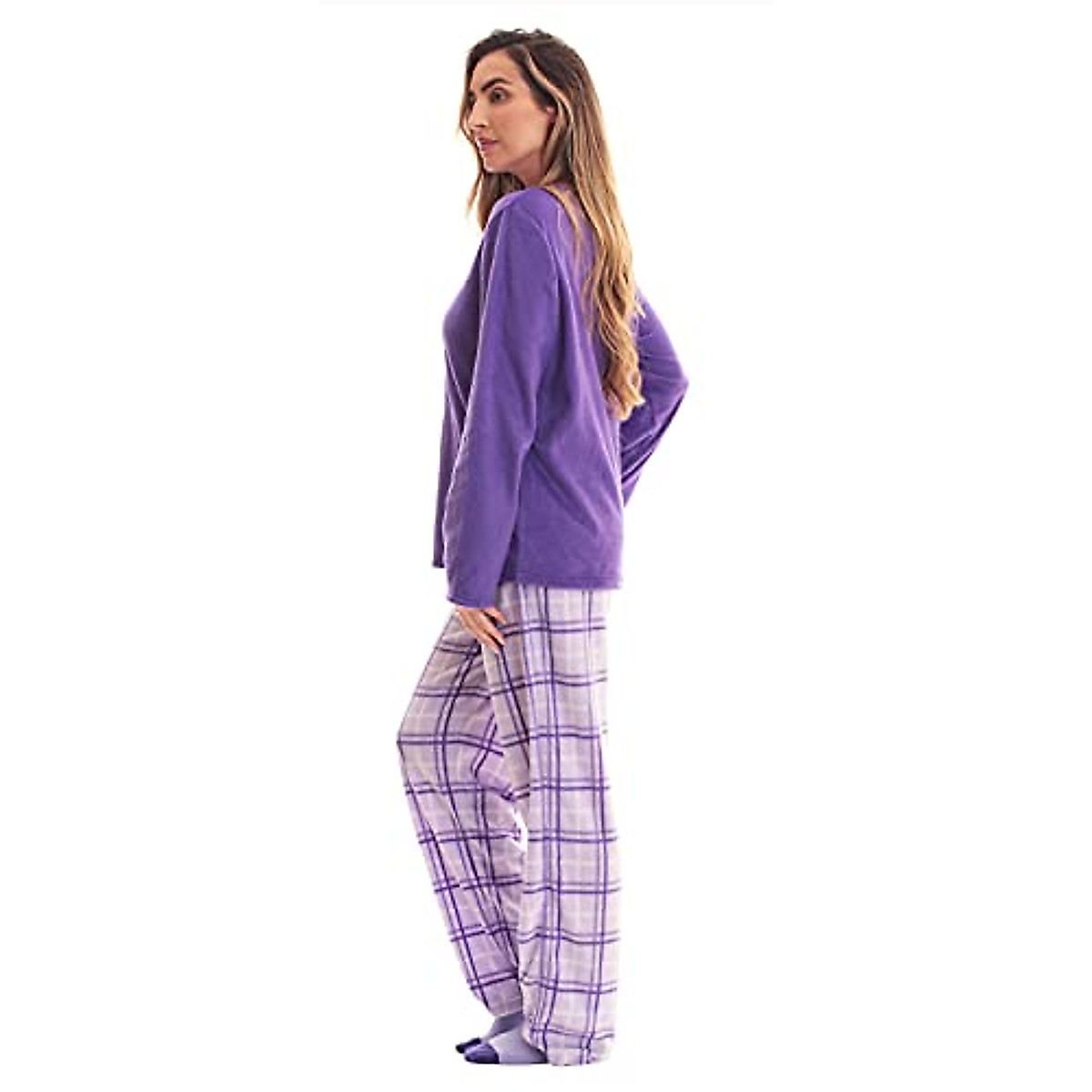 Just Love Womens Microfleece Pajama Pants Set with Socks 6734-10281-PUR-M
