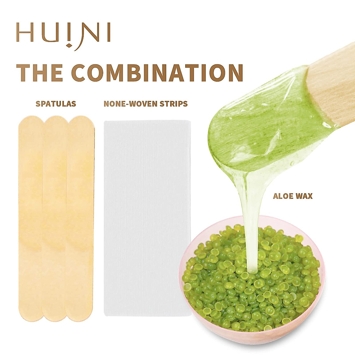 Huini Herbicos Body Hair Remover Hard Wax Beans Aloe Vera All Skin - 17.64 oz