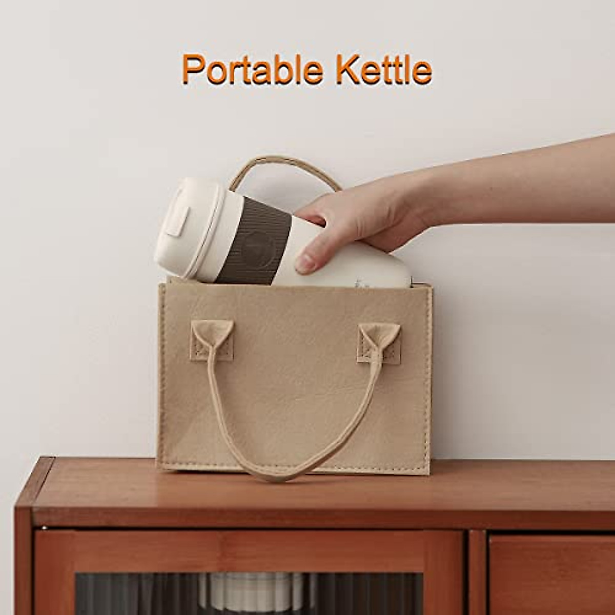 Portable Travel Heating Mug, Mini Electric Cup, 55℃ / 80℃ / 100℃ Optional, 304 Stainless Steel Liner Kettle, 12 Hours Insulation Function, 300W 350 ml Fashion Electric Thermos, Automatic Shut-Off