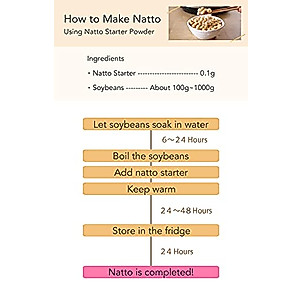 KAWASHIMAYA Natto Starter Spores Powder 0.3 oz (10g), Can Make up to 100kg Natto, 100% Made from Organic Soybean Extract, Made in Japan