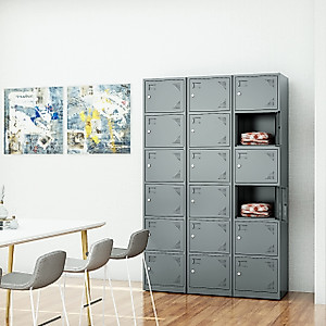 SISESOL Metal Lockers for Employees Steel Locker Large School Locker Metal Wall Locker Office Employee Lock Box 71" Steel Storage Cabinet Storage Locker Cabinet for Home Gym Office School Garage