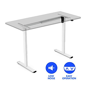 FLEXISPOT DIY Height Adjustable Standing Desk Frame Electric Sit Stand Desk Base, Home Office Stand up Desk Leg (White Frame Only)