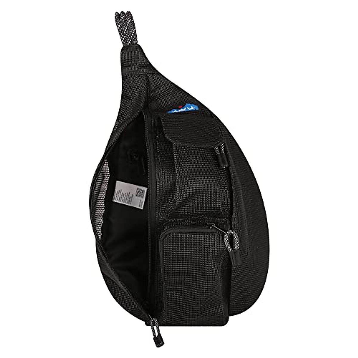 KAVU Mini Beach Rope Bag Mesh Crossbody Sling Backpack - Black