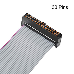 uxcell IDC Wire Flat Ribbon Cable FC/FC Connector A-Type 30 Pins 2.54mm Pitch 1m Length Gray