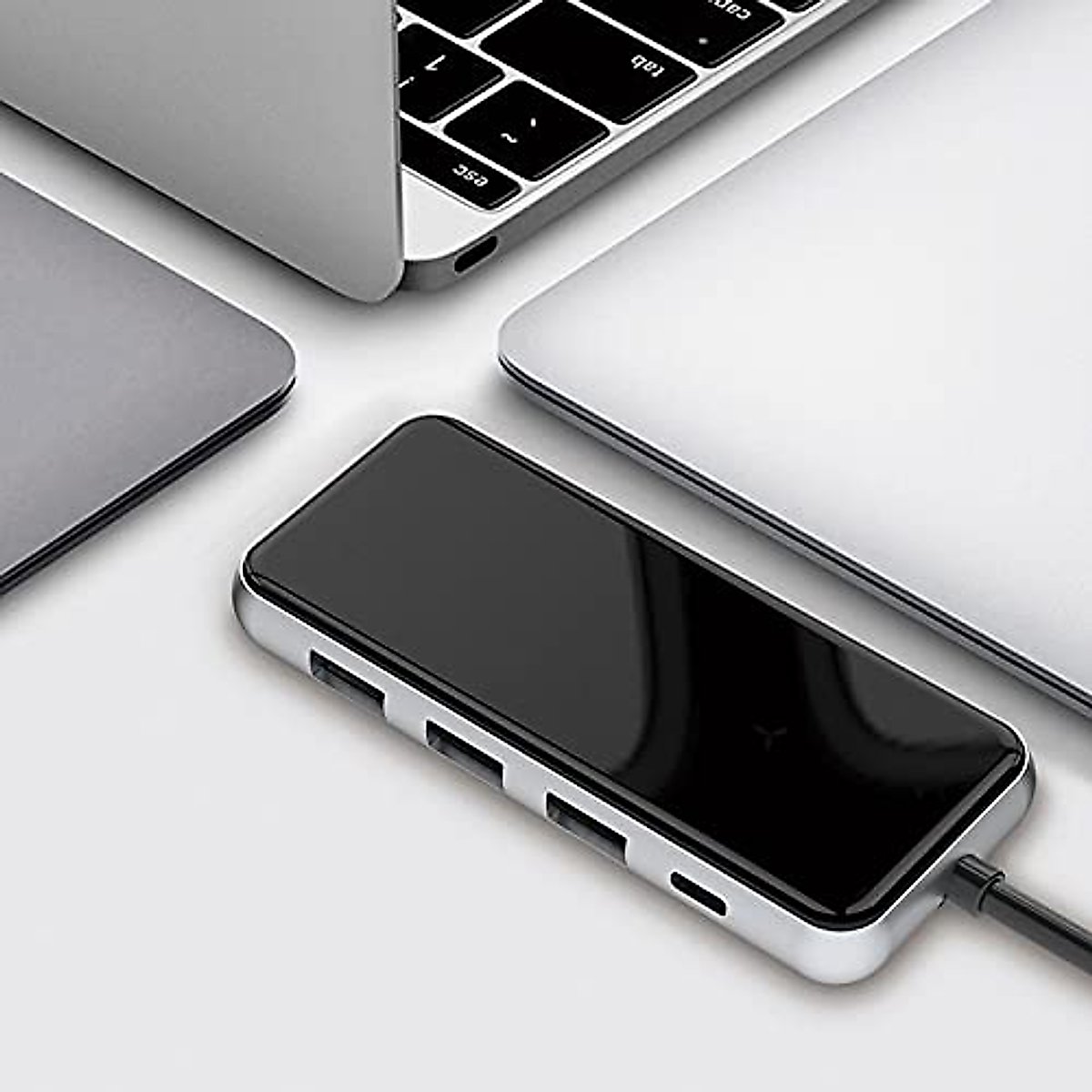 CUJUX Portable Smart Extender，Multifunction USB C Hub Adapter 5 in 1 USB3.0X3 PD HDMI USB Hub