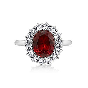 Amazon Essentials Platinum-Plated Sterling Silver Created Ruby with Infinite Elements Cubic Zirconia Accent Ring, Size 7, (previously Amazon Collection)