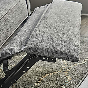 GDFStudio Christopher Knight Home Calliope Buttoned Fabric Reclining Loveseat, Grey / Black