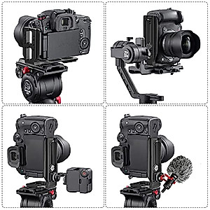DSLR Camera L Bracket Vertical Horizontal Switching Tripod Quick Release Plate Compatible with Canon Nikon Sony DJI Osmo Ronin Zhiyun Stabilizer Tripod Monopod
