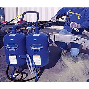 Eastwood Master Dual Abrasive Soda Blaster 10 CFM 120 Psi On The Fly Control 100 lbs Capacity Coated Tank Frame Paint Removal