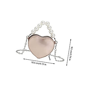 TENDYCOCO 5pcs Fashion Clutch With Wrist Handle Day Mini Strap Bag Gifts Shaped Chain Crossbody Cross Shoulder Small Tote Gift Body for Purse Heart-shaped Women Pearl Evening Girl Handbag
