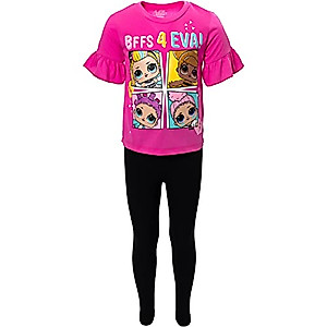 L.O.L. Surprise! 80s B.B. Roller Sk8er Queen Bee Touchdown Big Girls T-Shirt Legging Pink 14-16