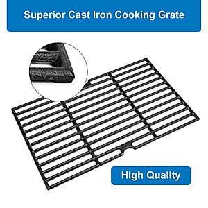 Uniflasy Cast Iron Cooking Grates for Dyna-Glo 5-Burner Gas Grill DGH474CRP DGH474CRP-D DGH483CRP DGH483CRP-D DGH485CRP DGH485CRP-D,70-01-911 Grill Grid Replacement Part for Dyna Glo 5 Burner Grill