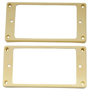 Musiclily Pro Plastic Curved Bottom Humbucker Pickup Rings Neck Bridge Pickup Frame Set for China Made Epiphone Electric Guitar, Cream