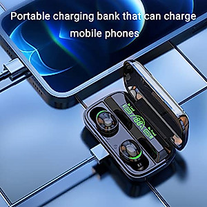 Wireless TWS Earbuds Earphones - Bluetooth 5.1 in-Ear Sports Headphones, IPX5 Waterproof, Finger Control, LED Digital Display Headset with Microphone & Charging Case