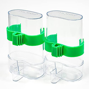 Parakeet Water Dispenser Bird Cage - No Mess Parrot Feeder Parakeet Food Parakeet Cage Accessories Automatic Feeding Waterer for Birds Parrot Finch Canaries (2Pcs) Clear