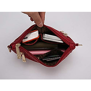 MKF 2 in 1 Crossbody Bags for Women, Wristlet Purse - Ladys Small PU Leather Messenger Handbag - Adjustable Strap Black