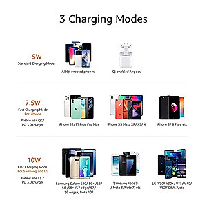 Amazon Basics 10W Qi Certified Wireless Charging Stand (No AC Adapter)