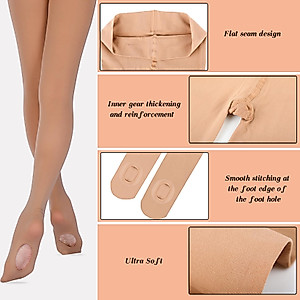 HiDance Girl's Women's Ballet Dance Tights, Ultra Soft Convertible Footed Dance Sockings Ballet Transition Tights