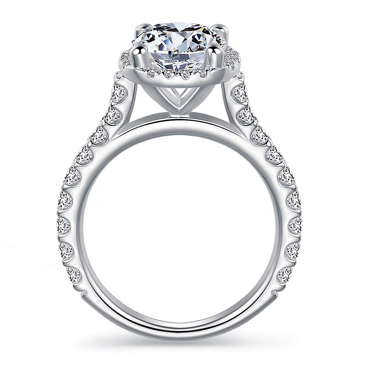 HAFEEZ CENTER Moissanite Rings for Women True D Color 2ct Moissanite Engagement Rings for Women Promise Ring Travel Ring (moissanite-ring, 6.5)