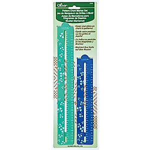 Clover 3164 Pattern Chart Magnetic Gage Place Marker Set, 8-1/2-Inch and 11-3/4-Inch, Green