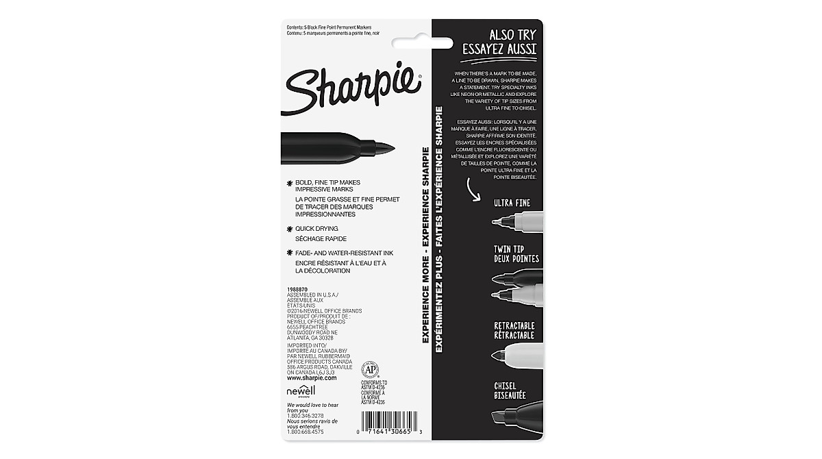 Sharpie Permanent Markers Set - Vibrant, Quick-Drying Fine Tip Markers
