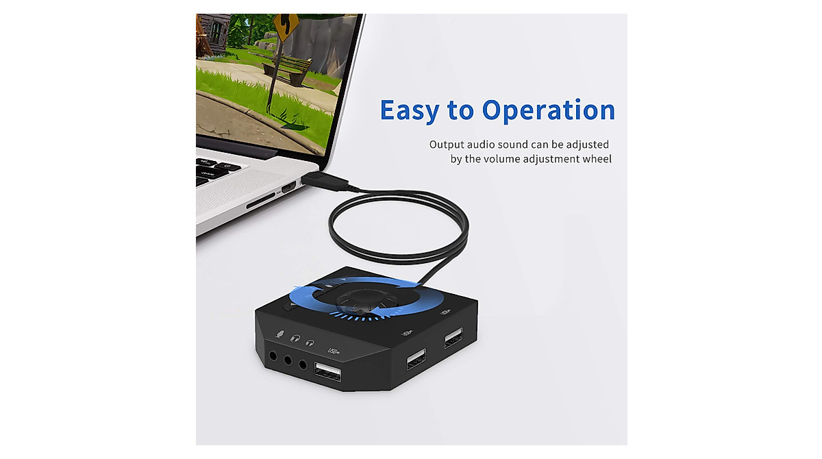 USB Hub with Audio Adapter, Tendak External Sound Card with 3.5mm ...