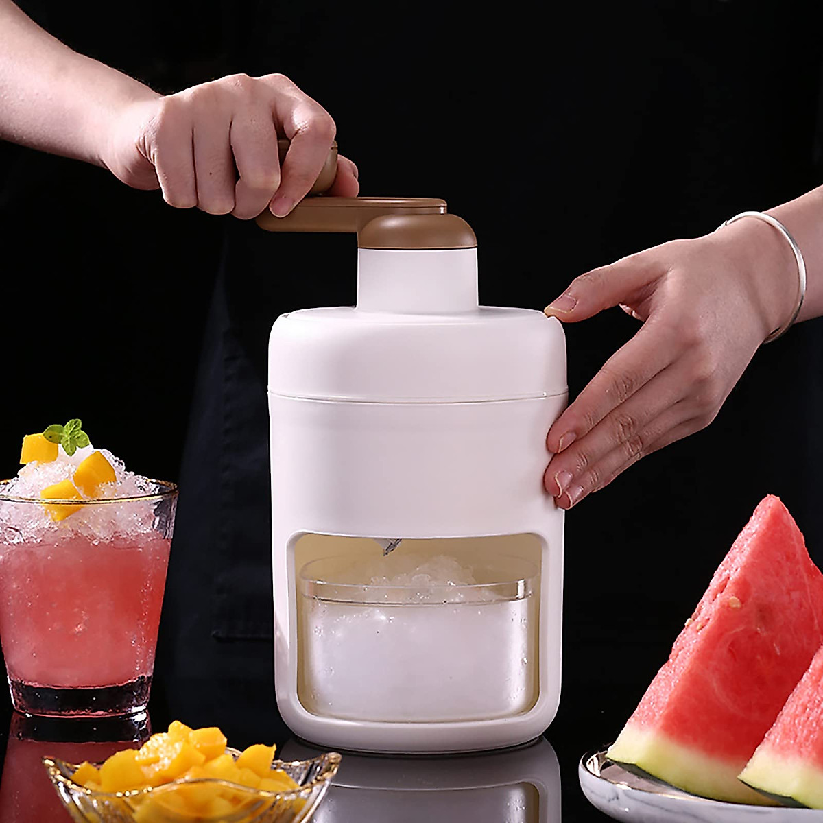 Snow Cone Machine Slushie Machine Ice Crusher Shaver，Shaved Ice Machine With Ice Cube Trays and Popsicles Molds，Snowcone, Cocktail, Margaritas Maker For Home